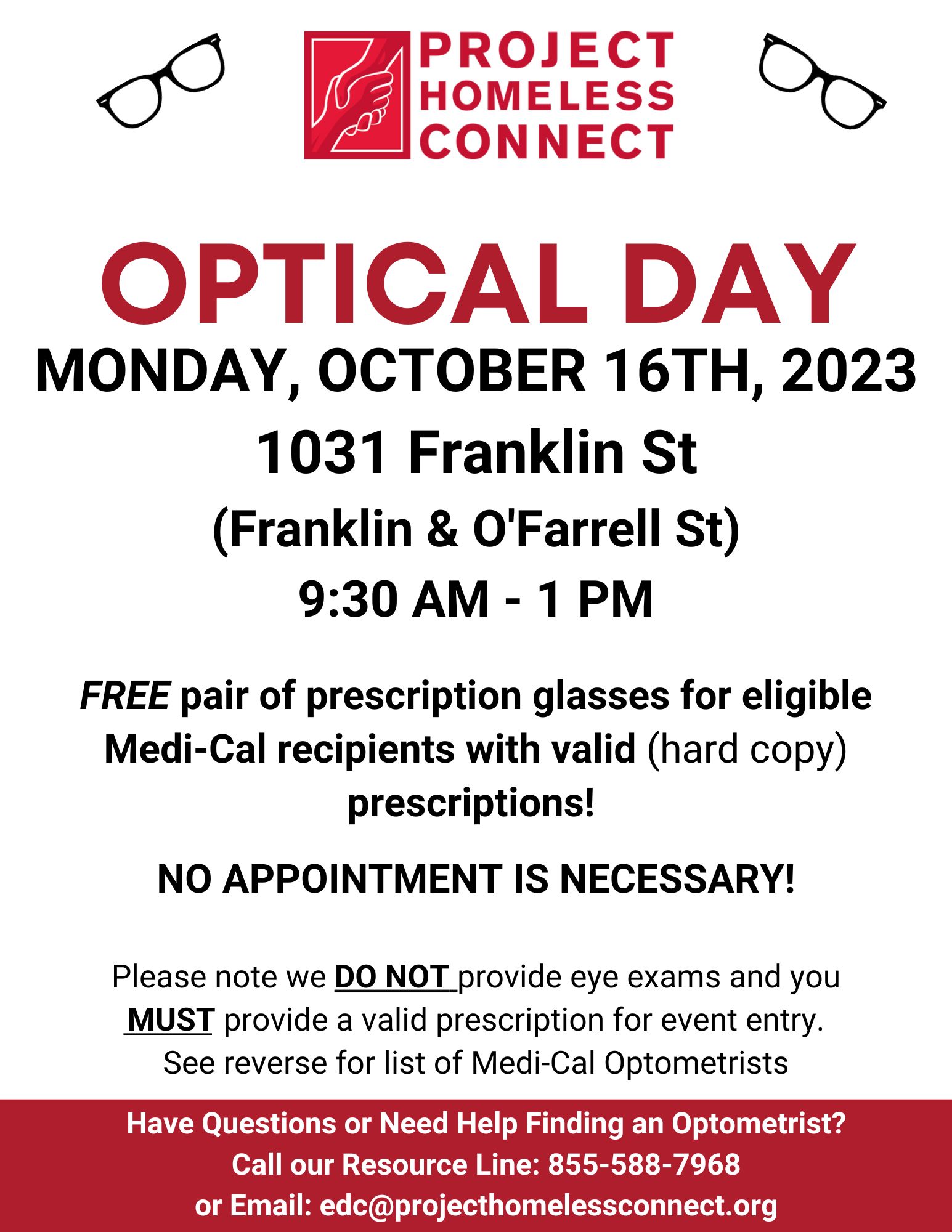 Optical Day - Project Homeless Connect