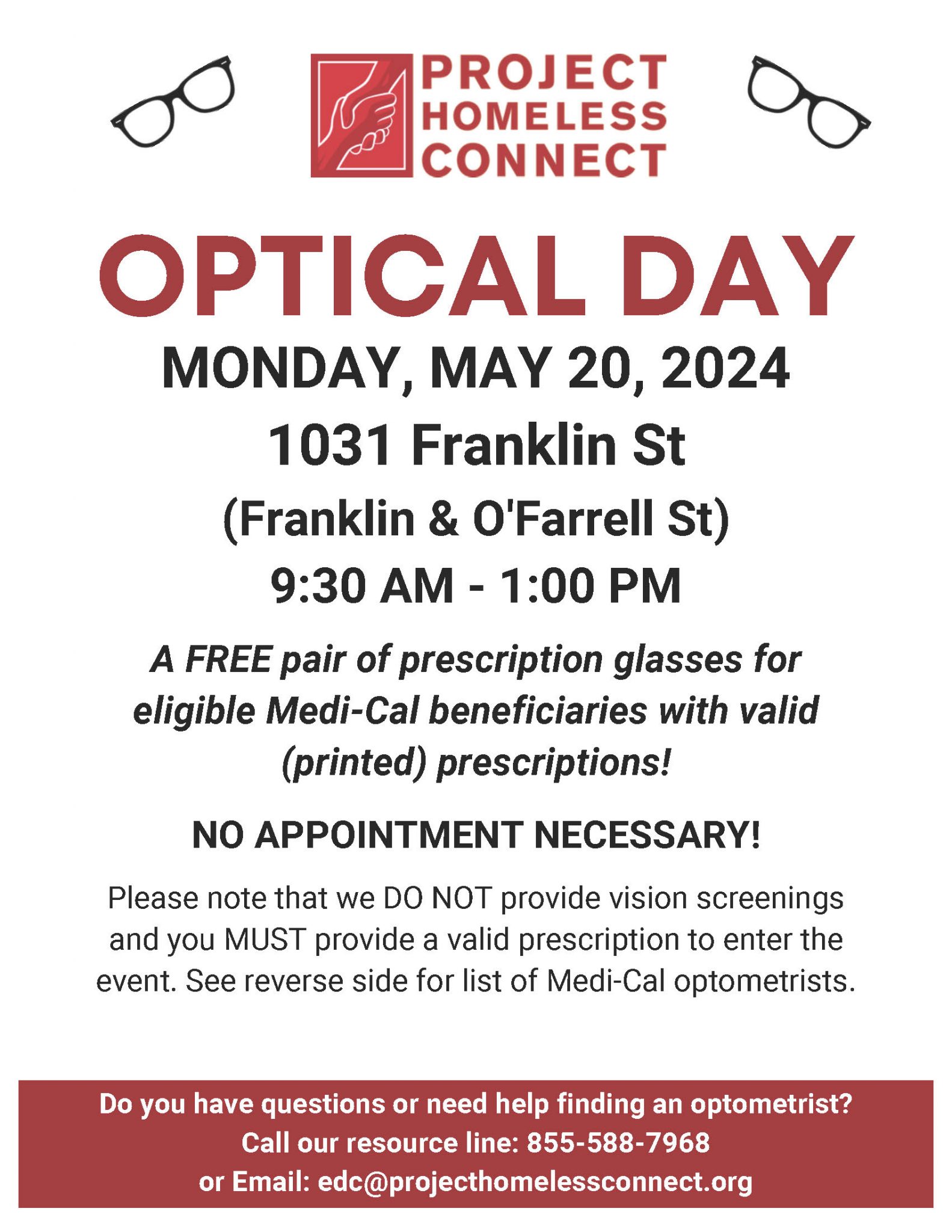 Optical Day - Project Homeless Connect