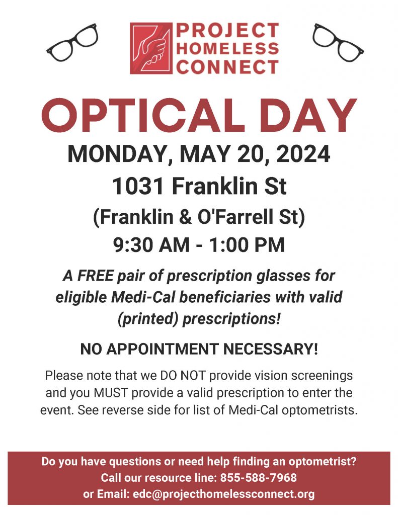 Optical Day - Project Homeless Connect